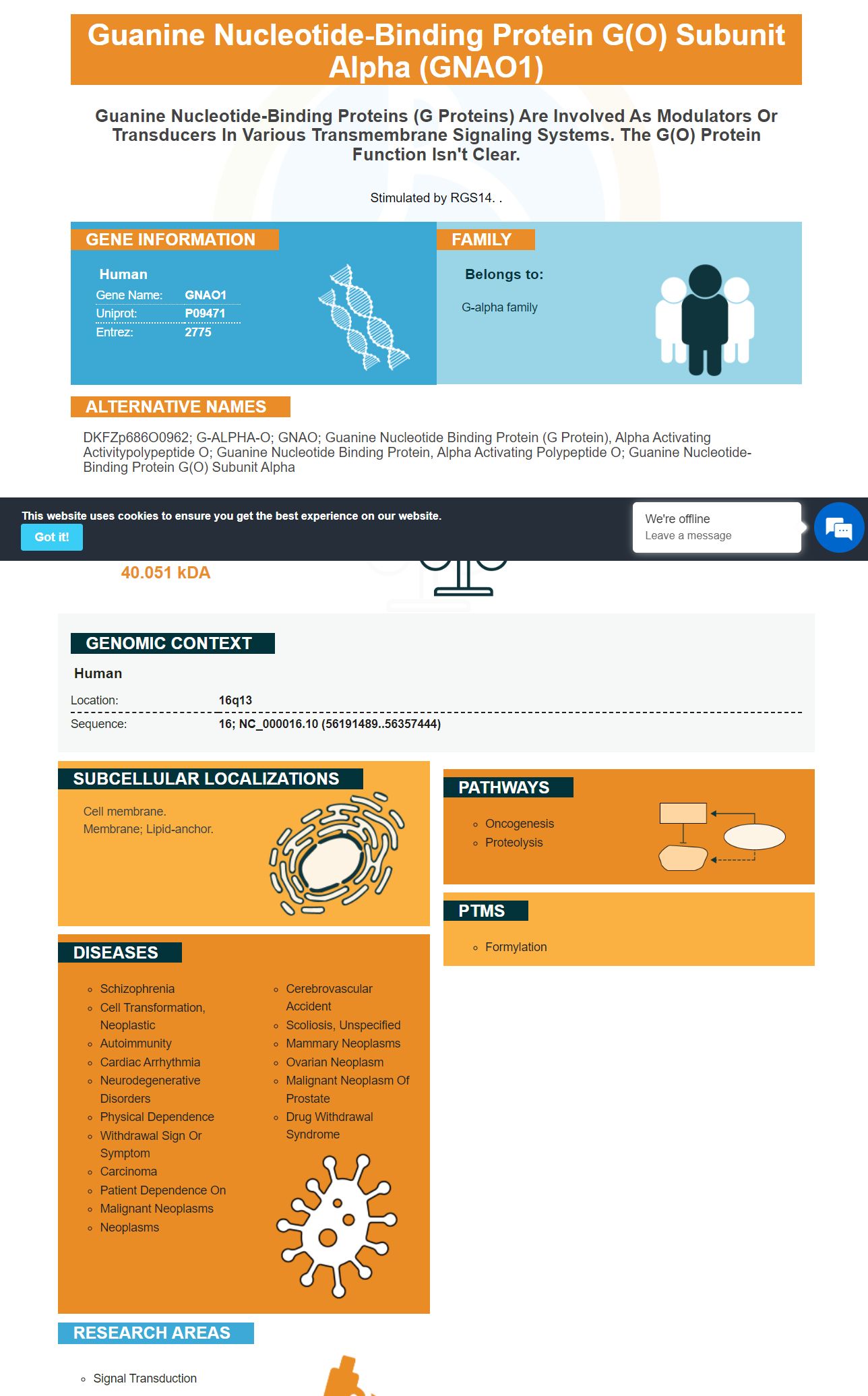 GNAO1 Antibodies & ELISA Kits, GO Protein alpha Proteins
